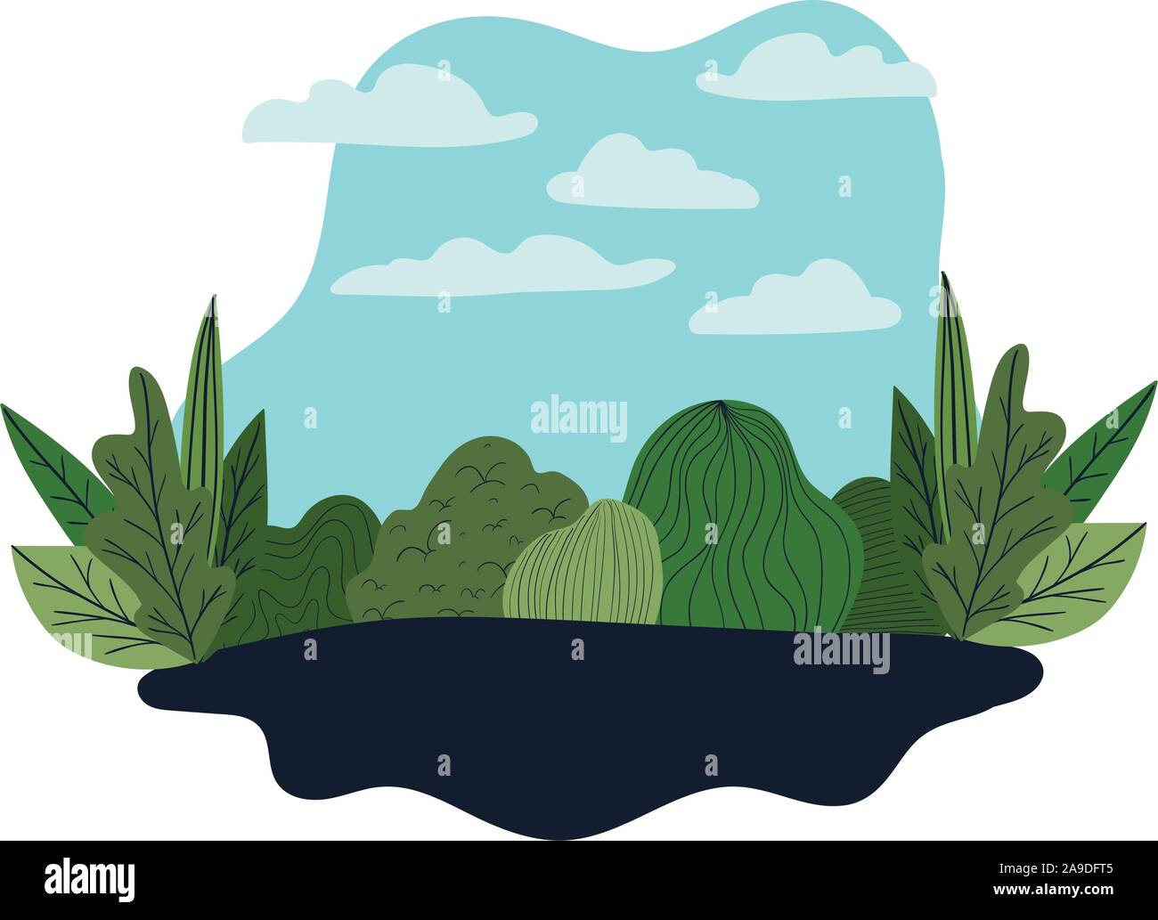 Isolated nature shrubs vector design Stock Vector Image & Art - Alamy