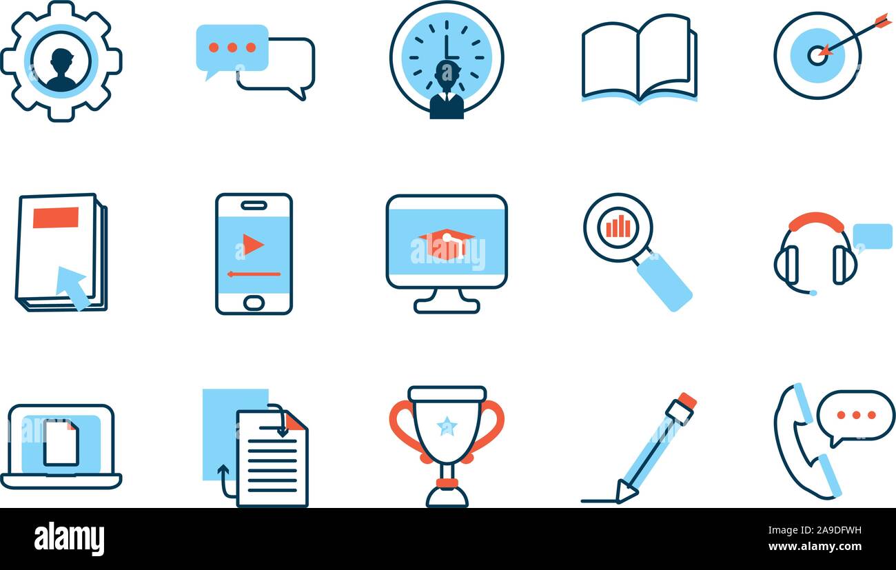 elearning and business set icons Stock Vector Image & Art - Alamy