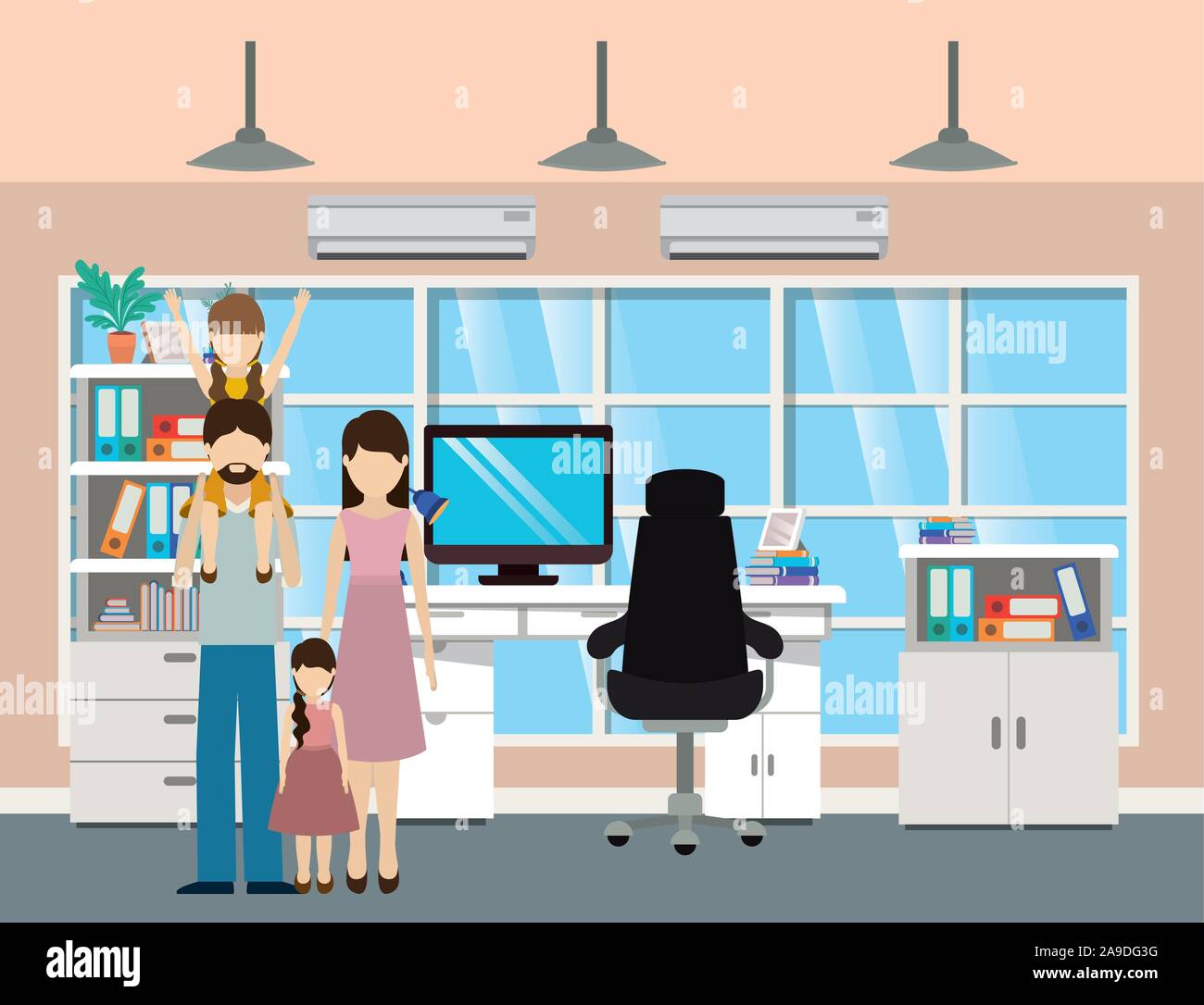 Father and mother with daughters vector design Stock Vector Image & Art ...