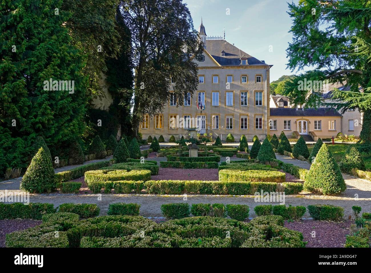 Schengen Castle in Schengen, Canton Remich, Moselle Valley, Luxembourg ...