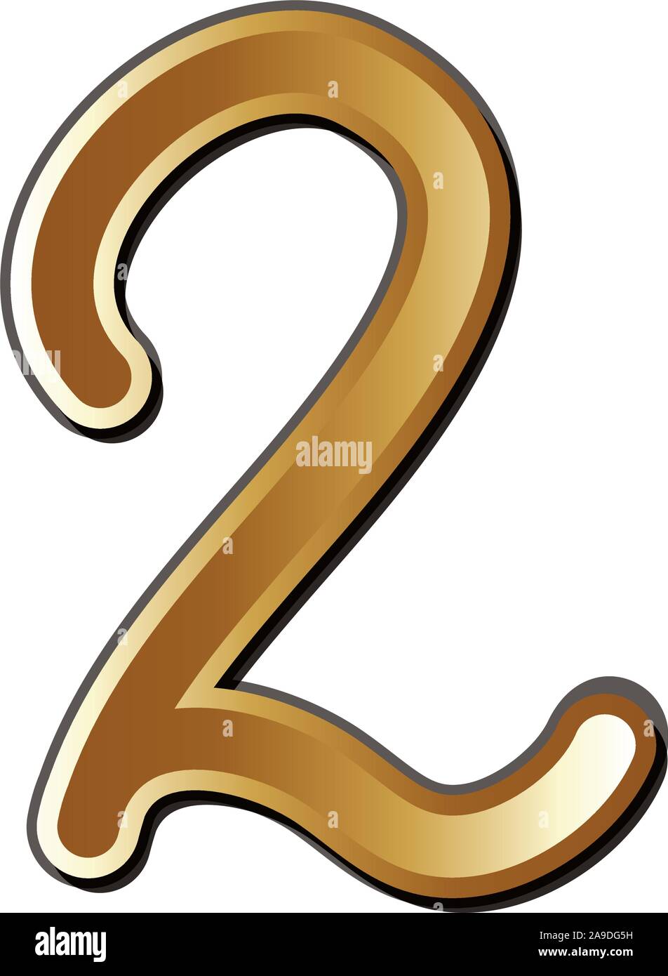 Isolated 2 number vector design Stock Vector Image & Art - Alamy