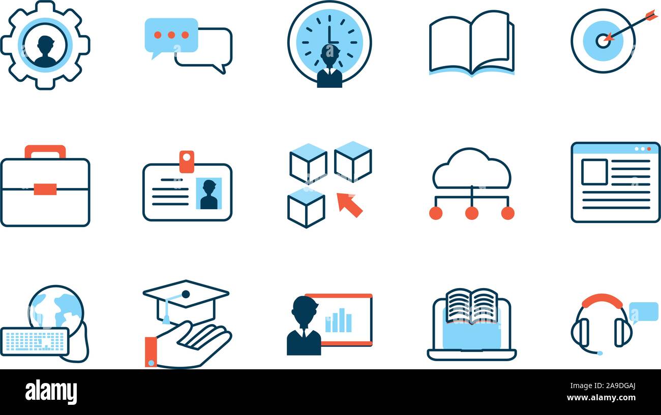 elearning and business set icons Stock Vector Image & Art - Alamy