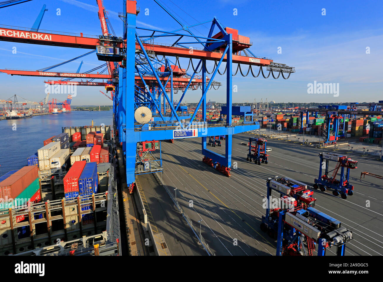 Container terminal Waltershof of HHLA, Harbour of Hamburg, Hamburg ...