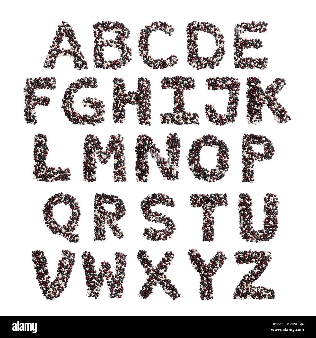 Alphabet from red beans on hi-res stock photography and images - Alamy