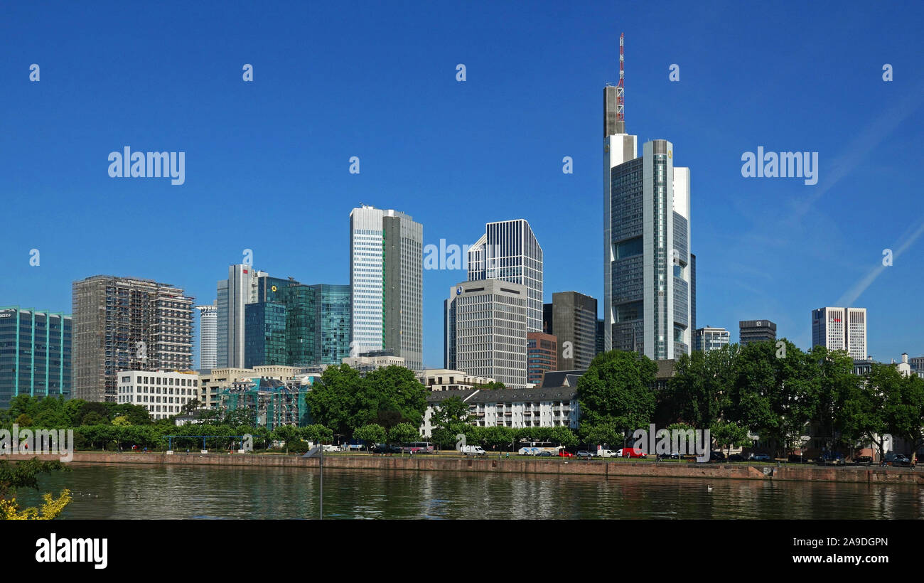 Skyline at Main, Frankfurt, Hesse, Germany Stock Photo - Alamy