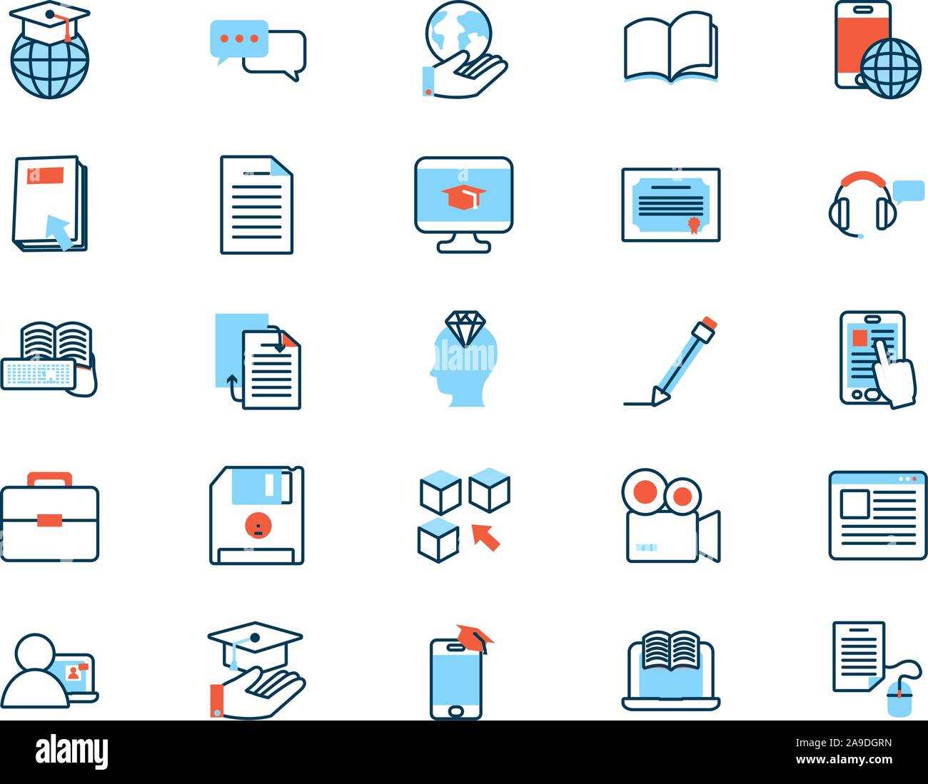 elearning and business set icons Stock Vector Image & Art - Alamy