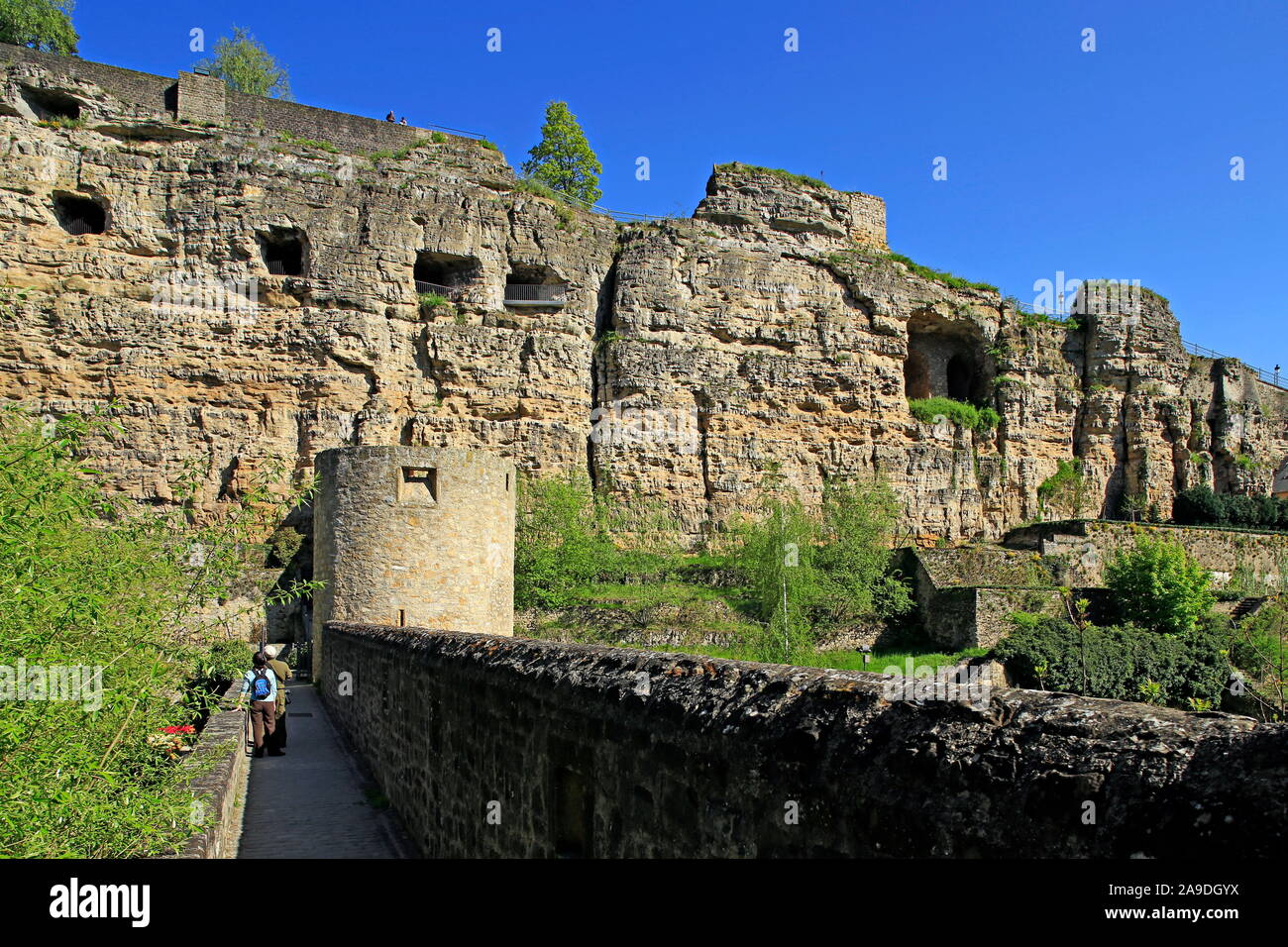 Bock with casemates, at the river Alzette, Luxembourg City, Grand Duchy ...