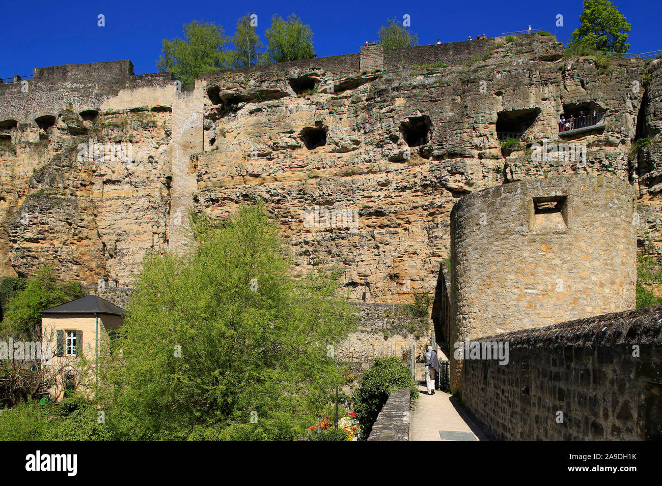 Bock with casemates, at the river Alzette, Luxembourg City, Grand Duchy ...