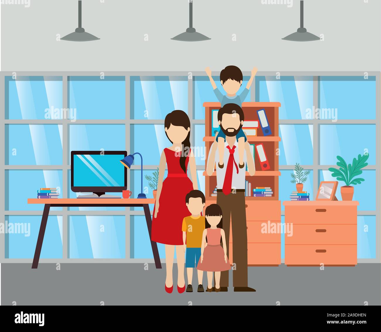Father and mother with sons vector design Stock Vector Image & Art - Alamy