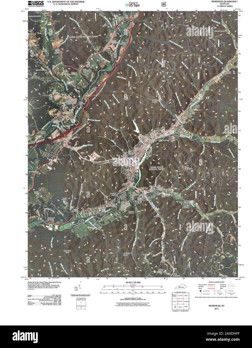 Map of morehead kentucky hi-res stock photography and images - Alamy