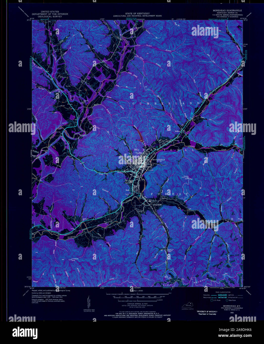 Map of morehead kentucky hi-res stock photography and images - Alamy