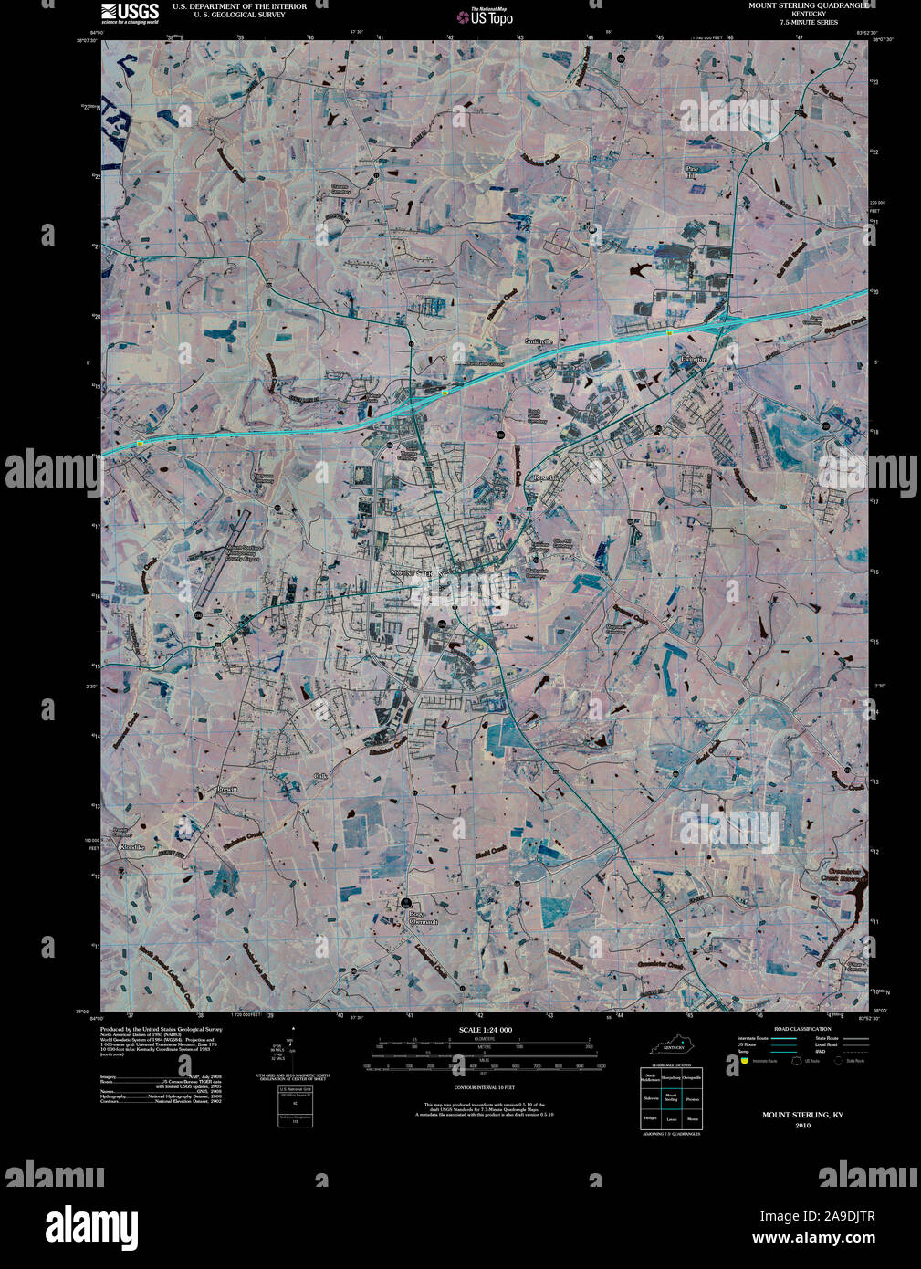 Map of mount sterling hi-res stock photography and images - Alamy