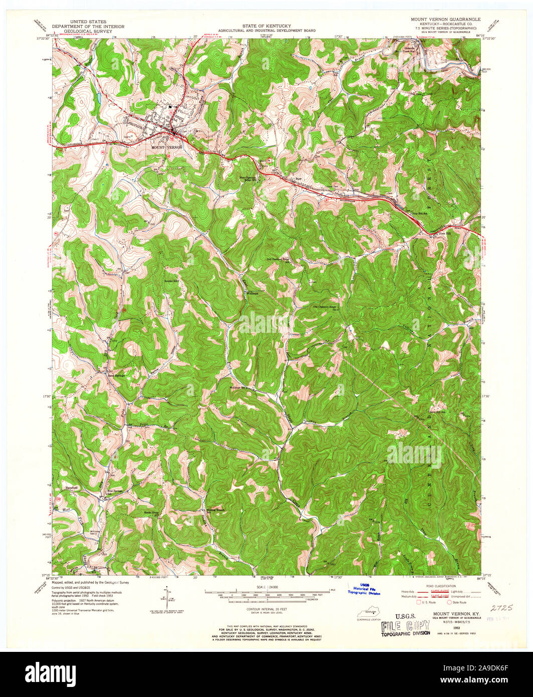 Map of mount vernon kentucky hi-res stock photography and images - Alamy