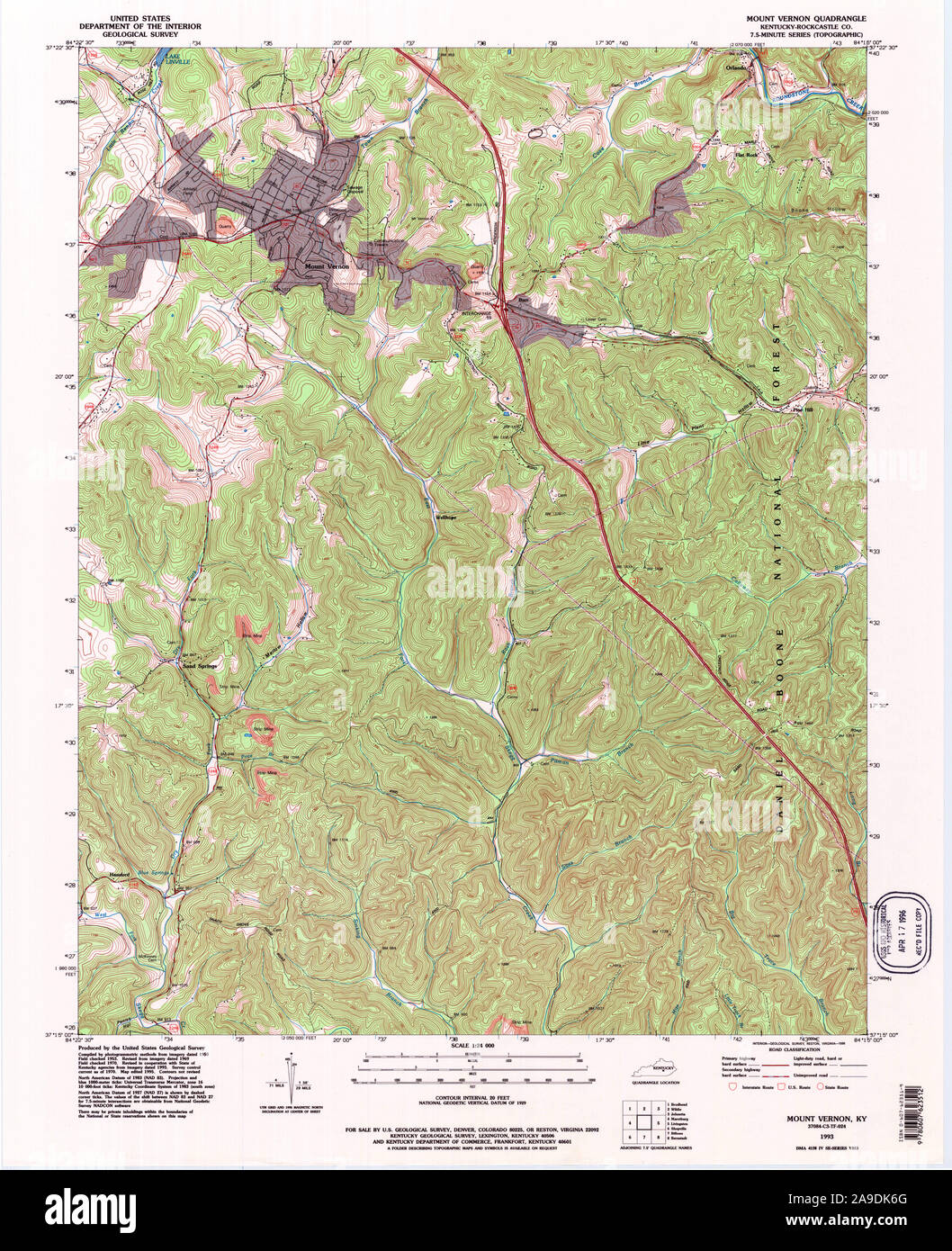 Map of mount vernon kentucky hi-res stock photography and images - Alamy