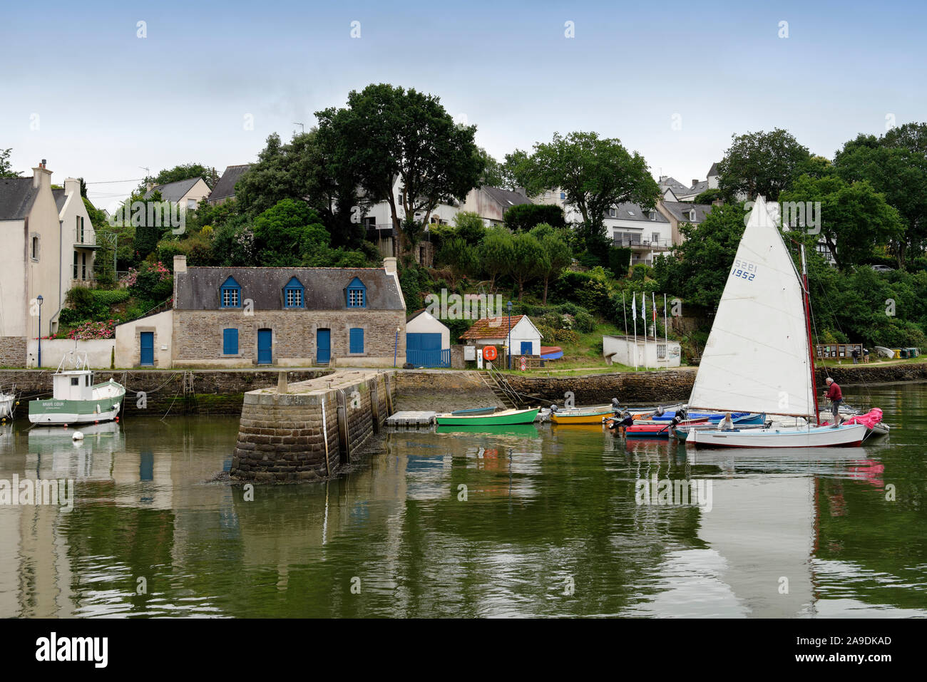 Harbour of Le Bono, Departement Morbihan, Brittany, France Stock Photo ...