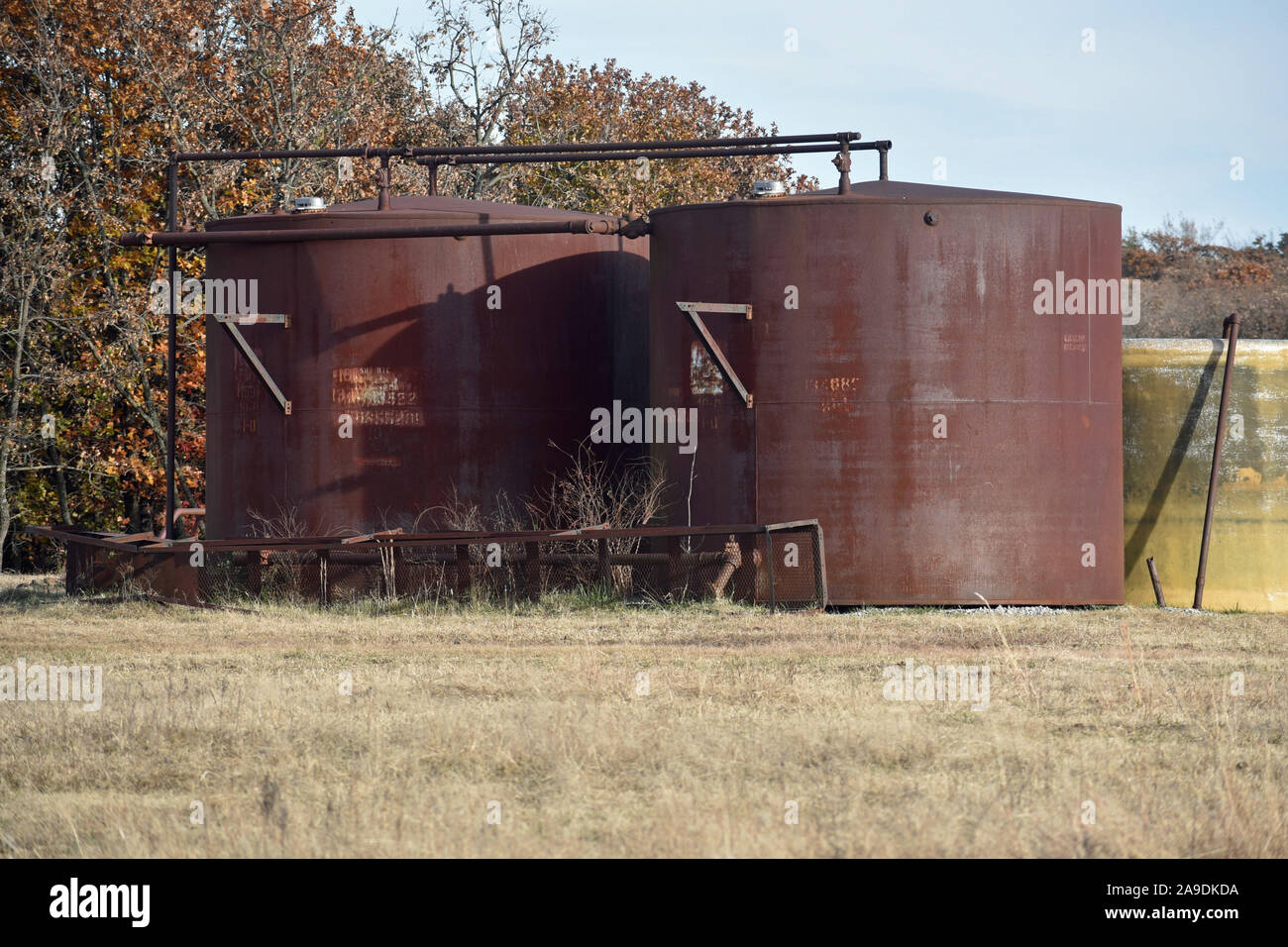 Water Tanks on a Ranch Stock Photo - Alamy