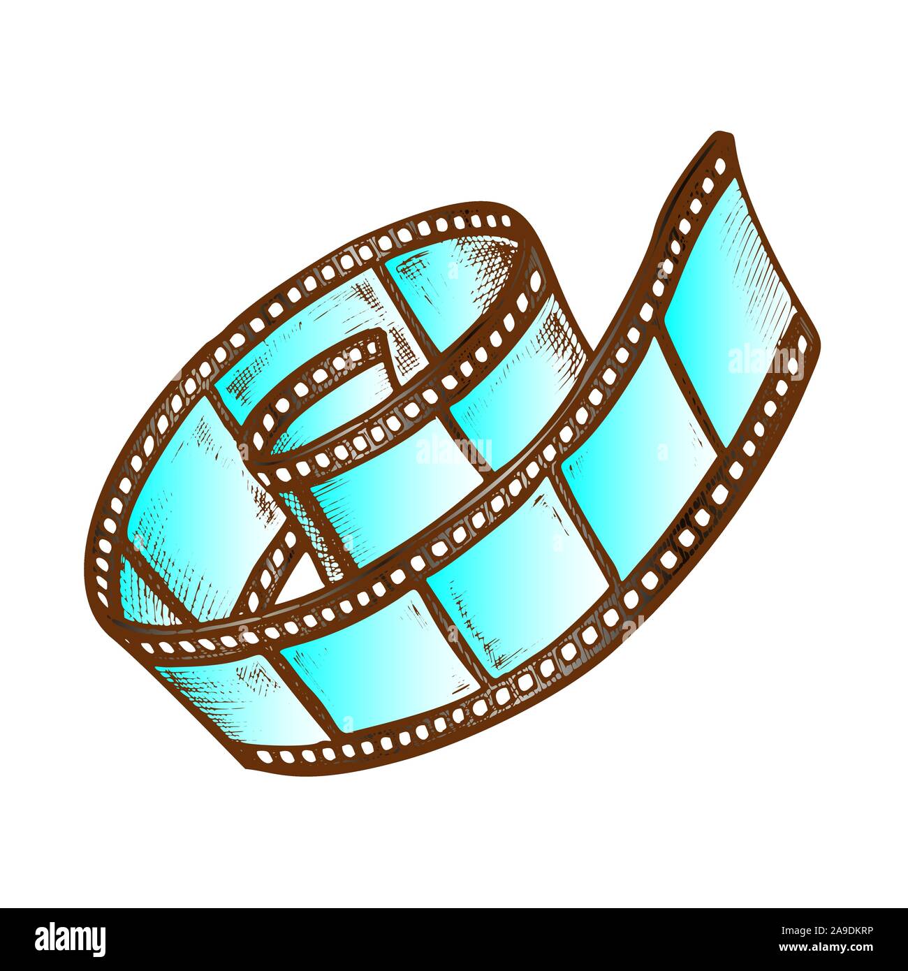 Filmstrip Roll For Video Camera Color Vector Stock Vector Image & Art ...