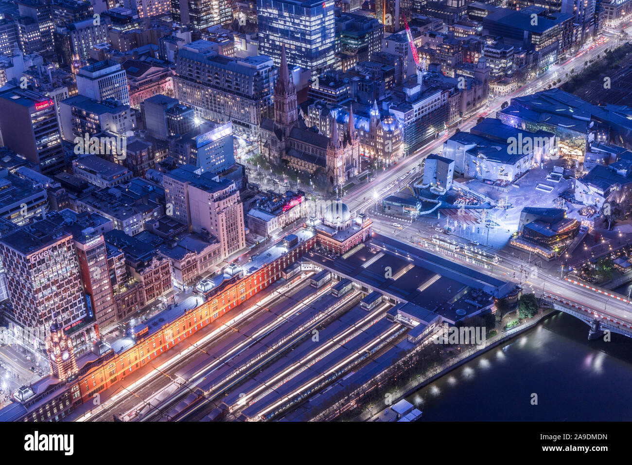 Australia, Melbourne, city overview at night Stock Photo - Alamy