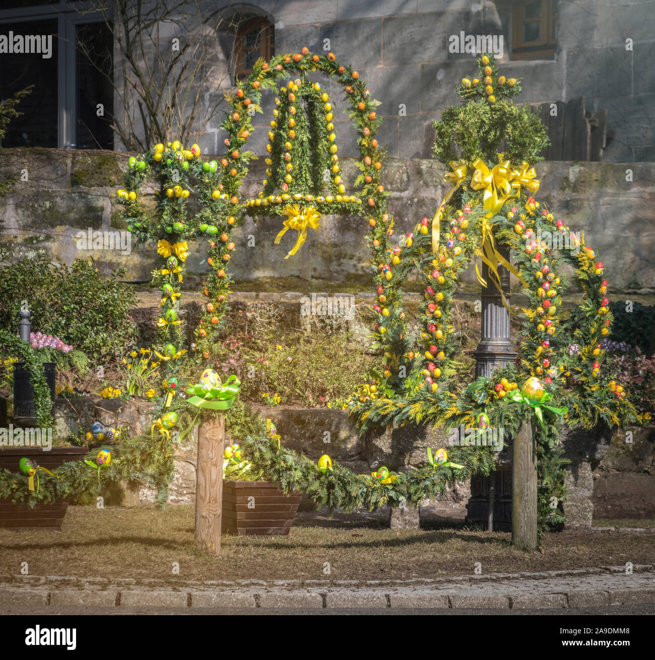 Fountain decorated easter in bavaria hi-res stock photography and ...