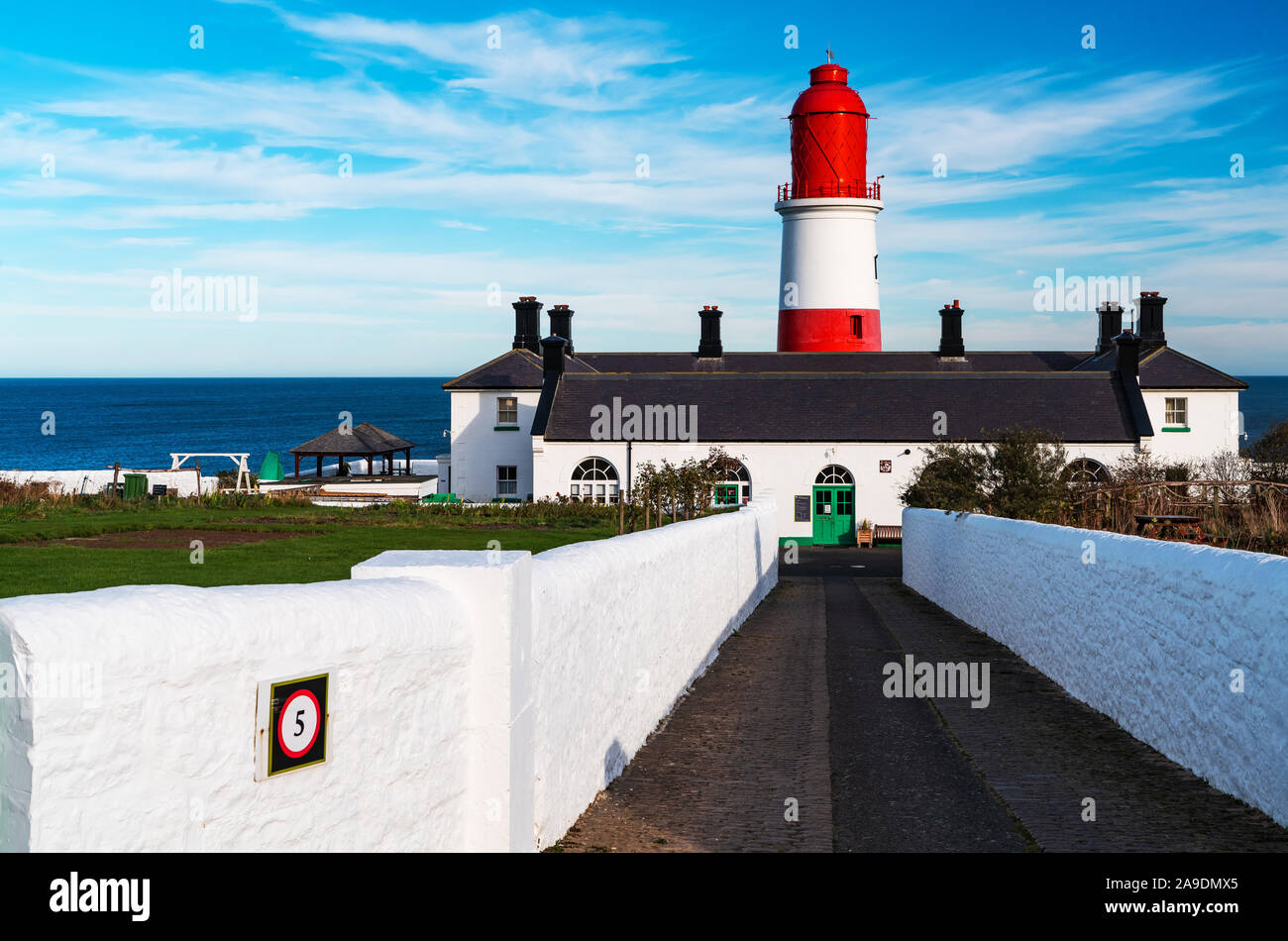 Souter Point Lighthouse, England Stock Photo - Alamy