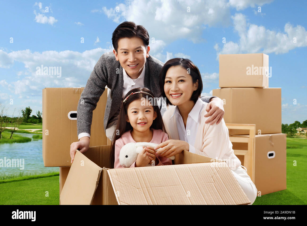 A happy family Stock Photo - Alamy