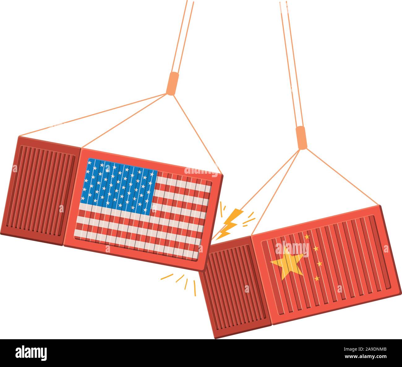 commercial war between china and usa vector design Stock Vector Image ...