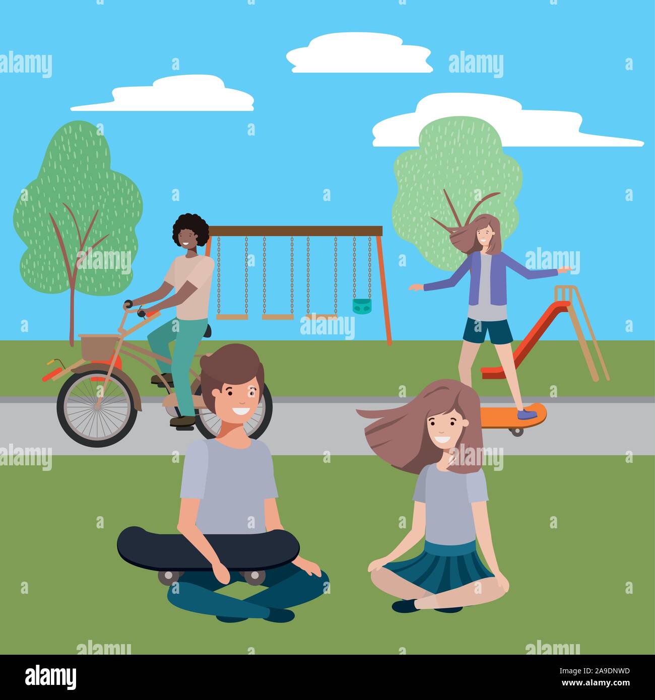 People in the park vector design Stock Vector Image & Art - Alamy