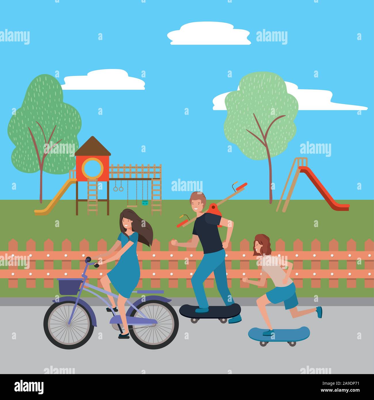 People in park vector design Stock Vector Image & Art - Alamy