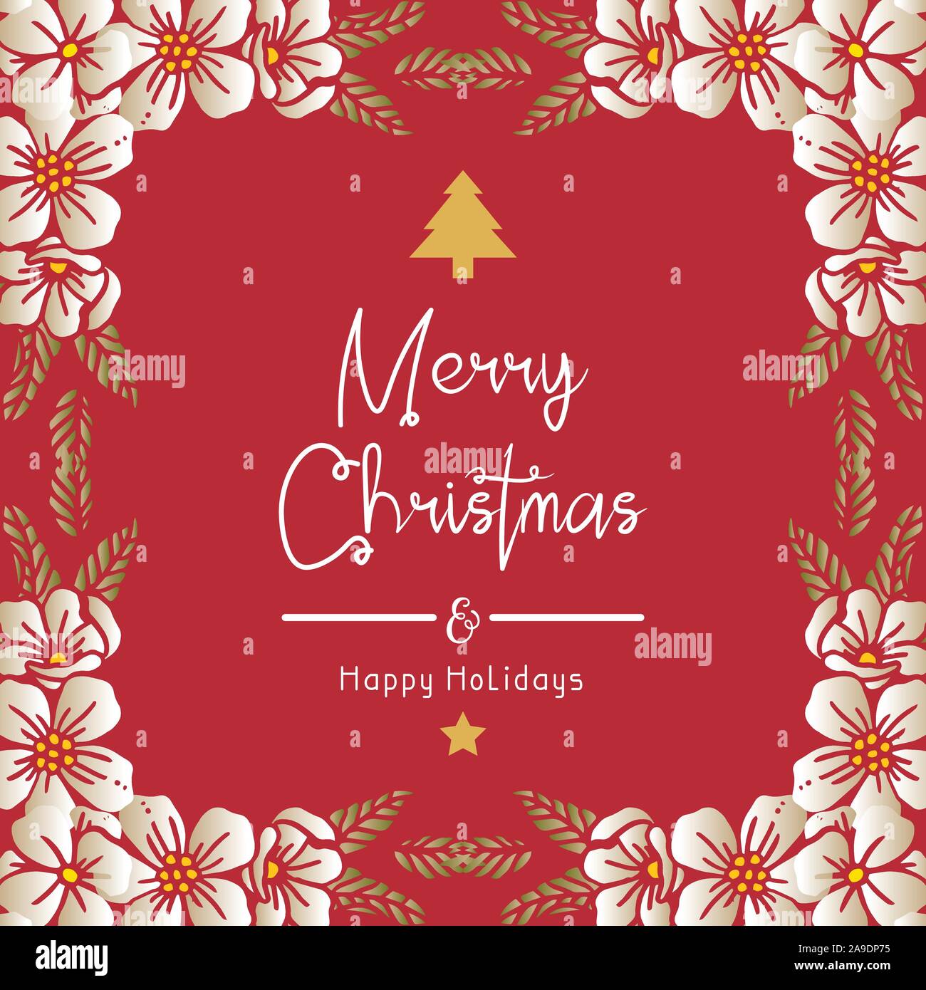 Greeting card lettering of merry christmas happy holiday, with ...