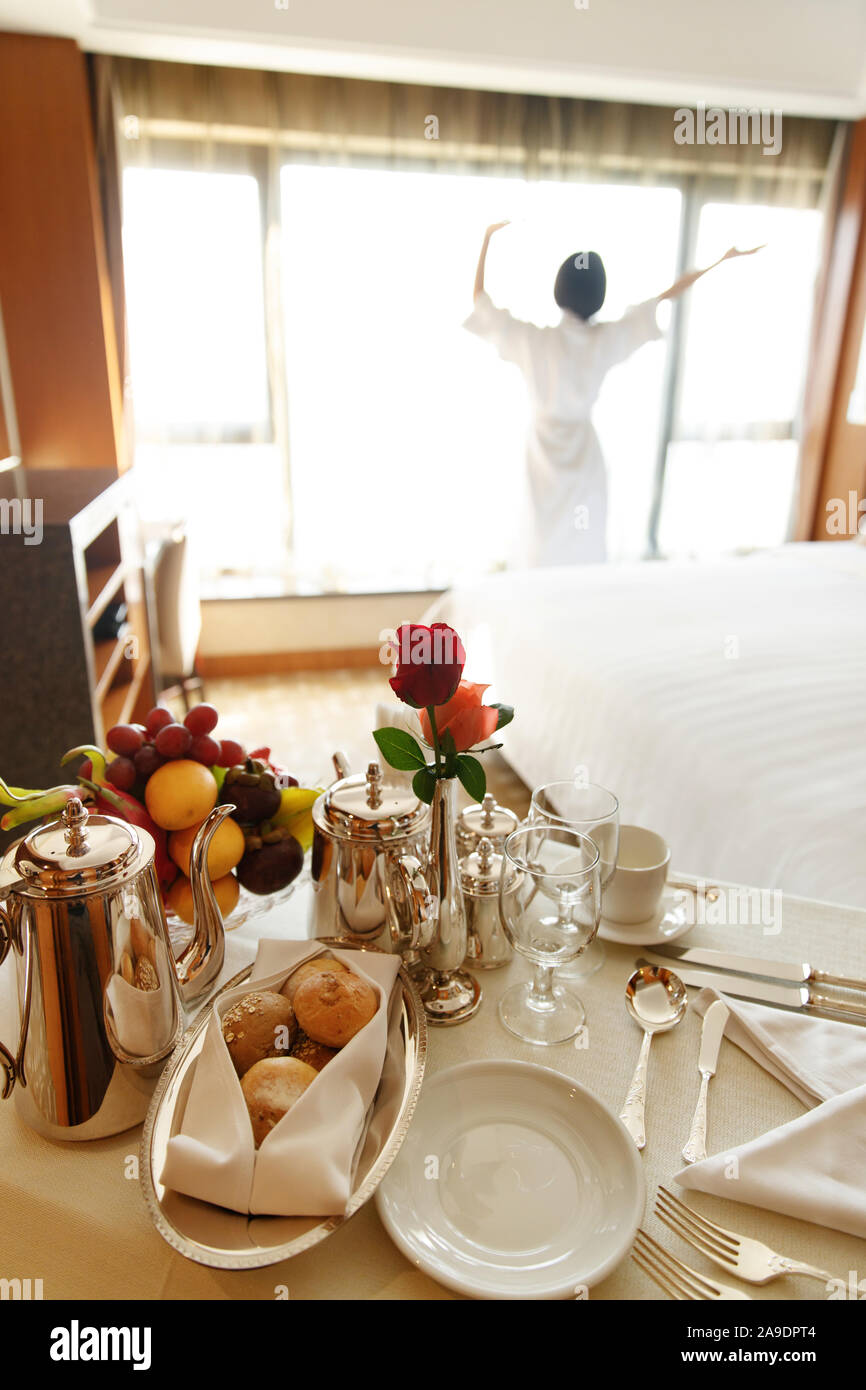 The food in hotel room Stock Photo - Alamy