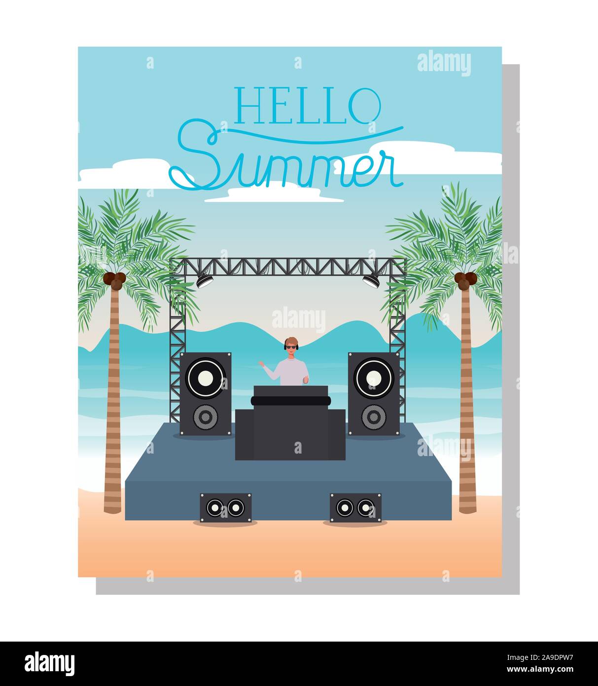 Music concert and hello summer vector design Stock Vector Image & Art ...