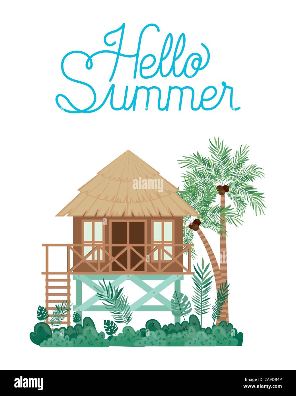 Hut on the beach vector design Stock Vector Image & Art - Alamy