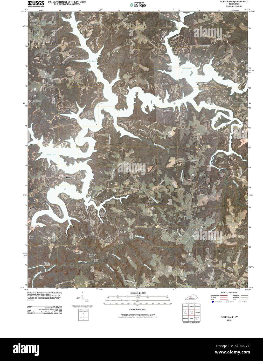 Nolin lake map hi-res stock photography and images - Alamy