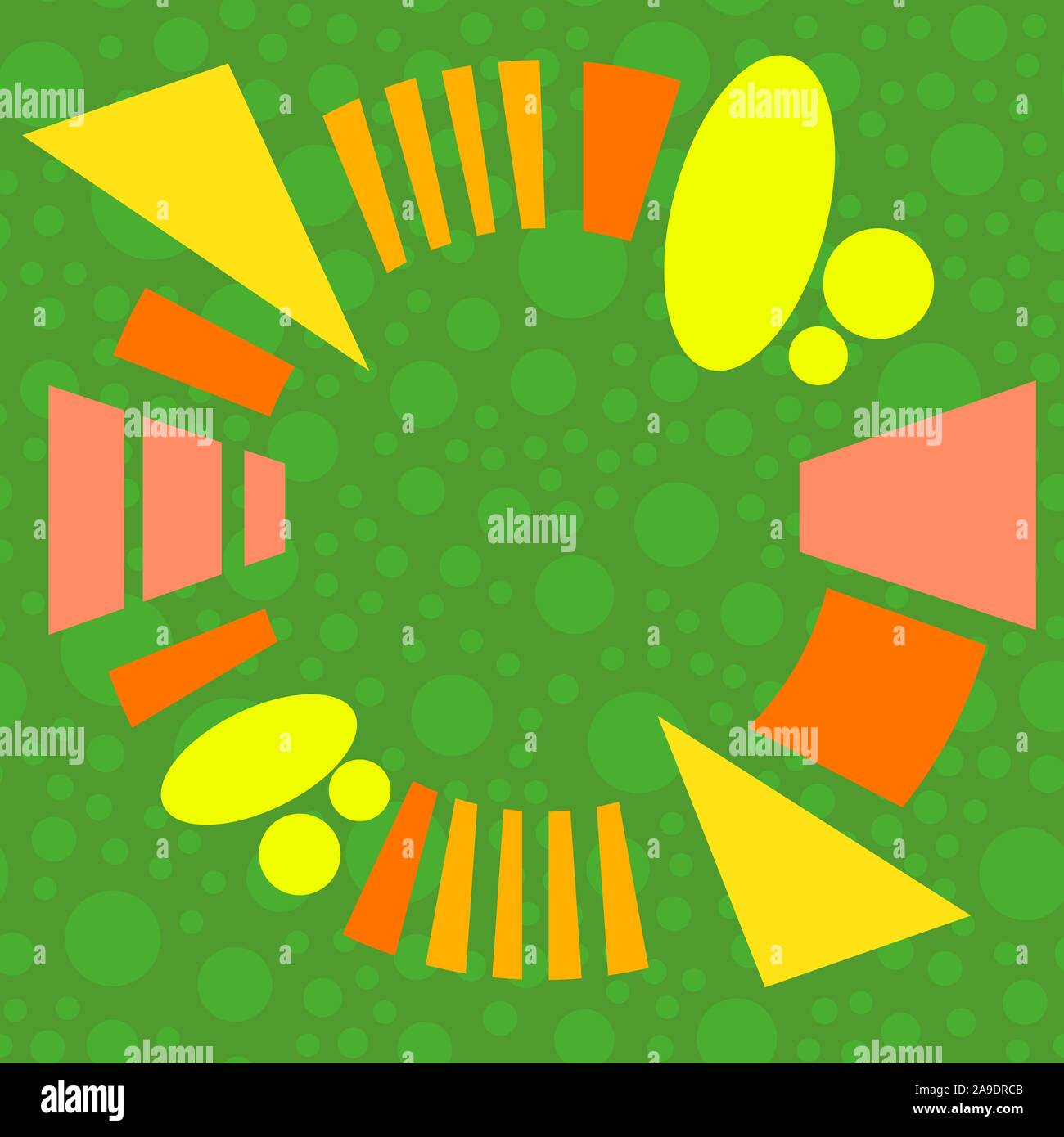 Asymmetrical uneven shaped format pattern object outline multicolour ...