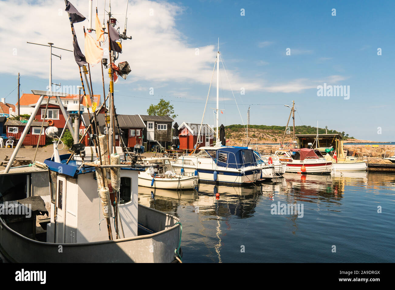 Bornholm, Sandvik, harbor, fishing boat Stock Photo - Alamy