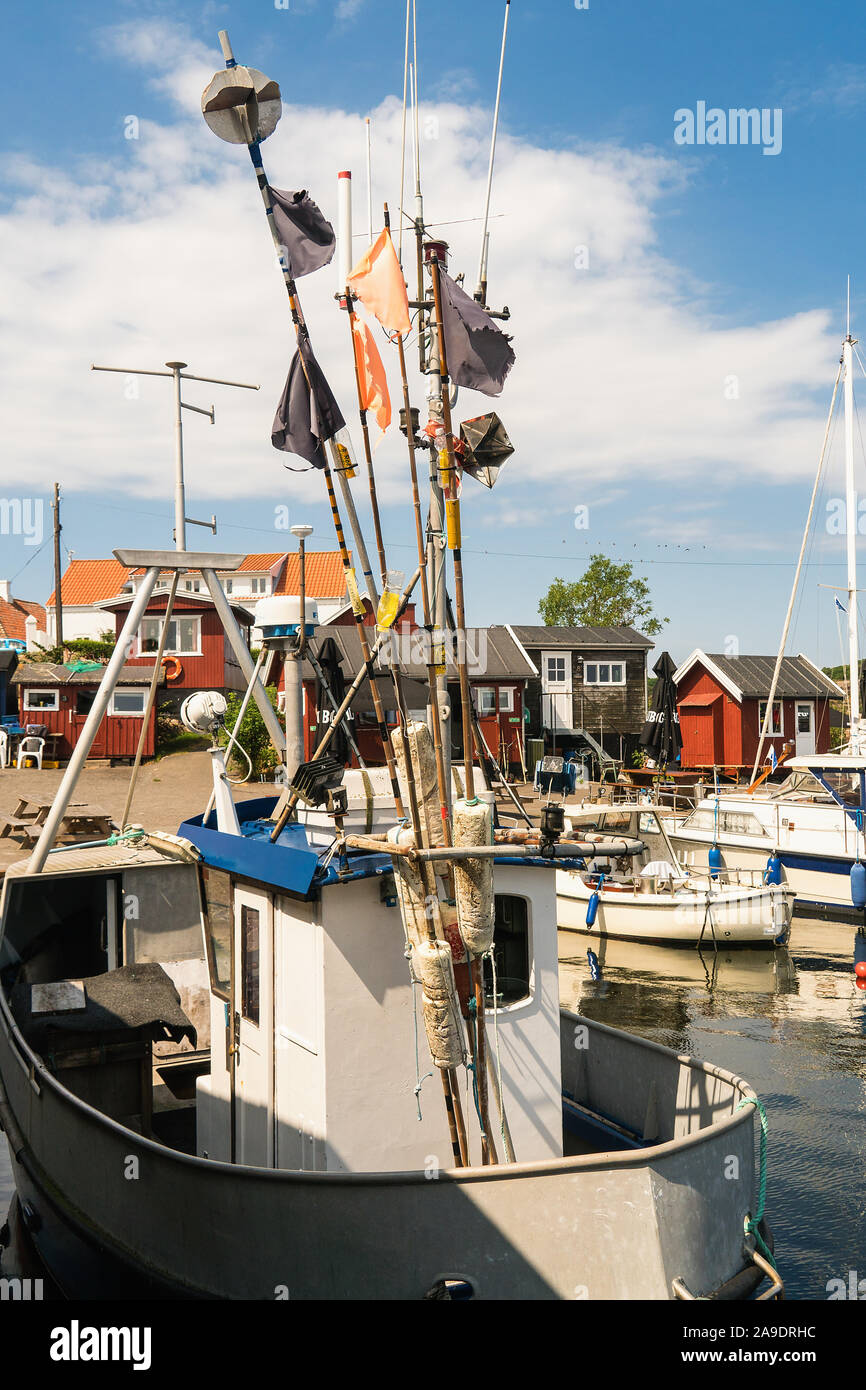 Bornholm, Sandvik, harbor, fishing boat Stock Photo - Alamy