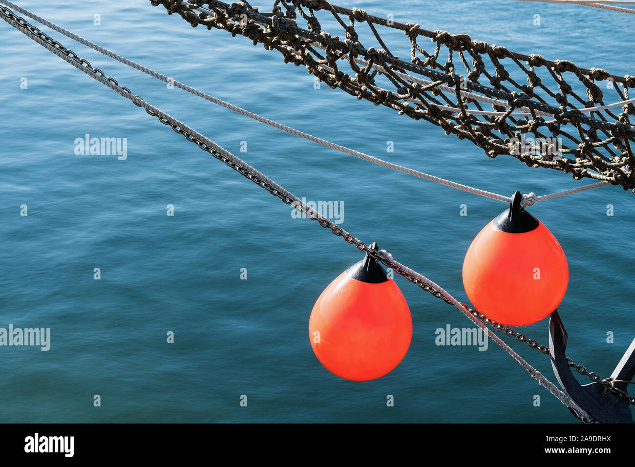 Bornholm, south coast, Arnager, harbor, marina, fender, anchor, chain ...