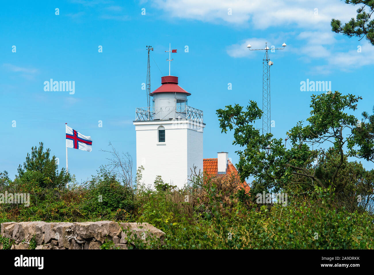 Bornholm, Hammaren peninsula, lighthouse Hammerodde Stock Photo - Alamy