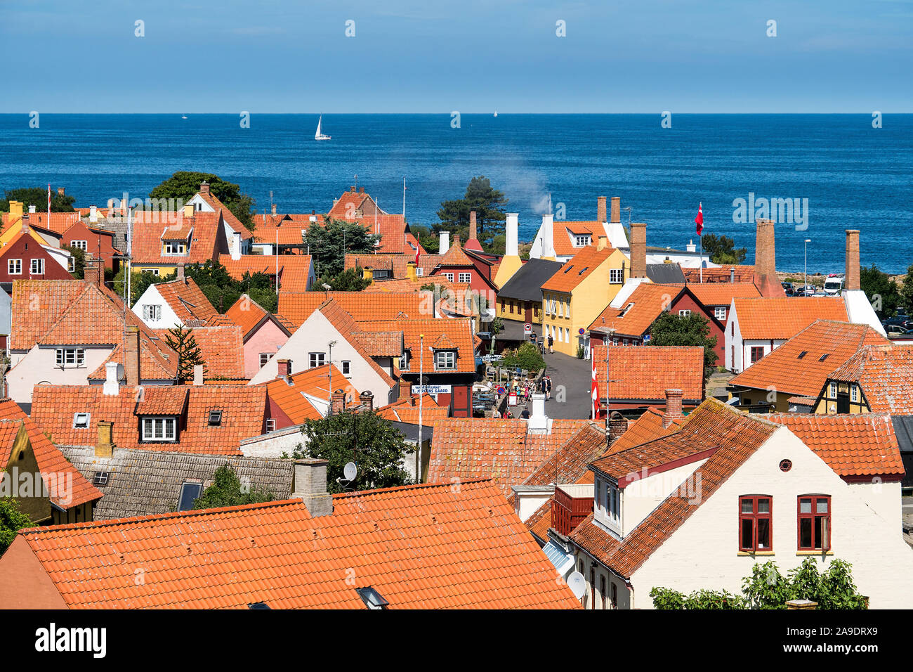 Bornholm, Gudhjem, old town View Stock Photo - Alamy