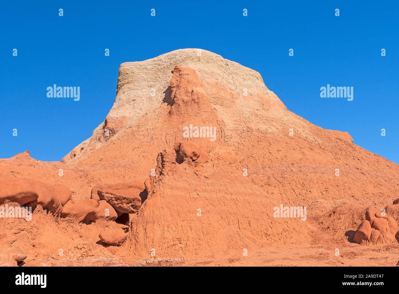 Multi-layered Colorful Butte in the Desert in Goblin Valley State Park ...