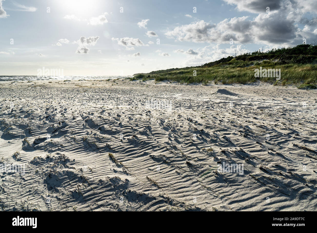 Bornholm, Dueodde, coastal landscape, sand structure caused by the wind ...