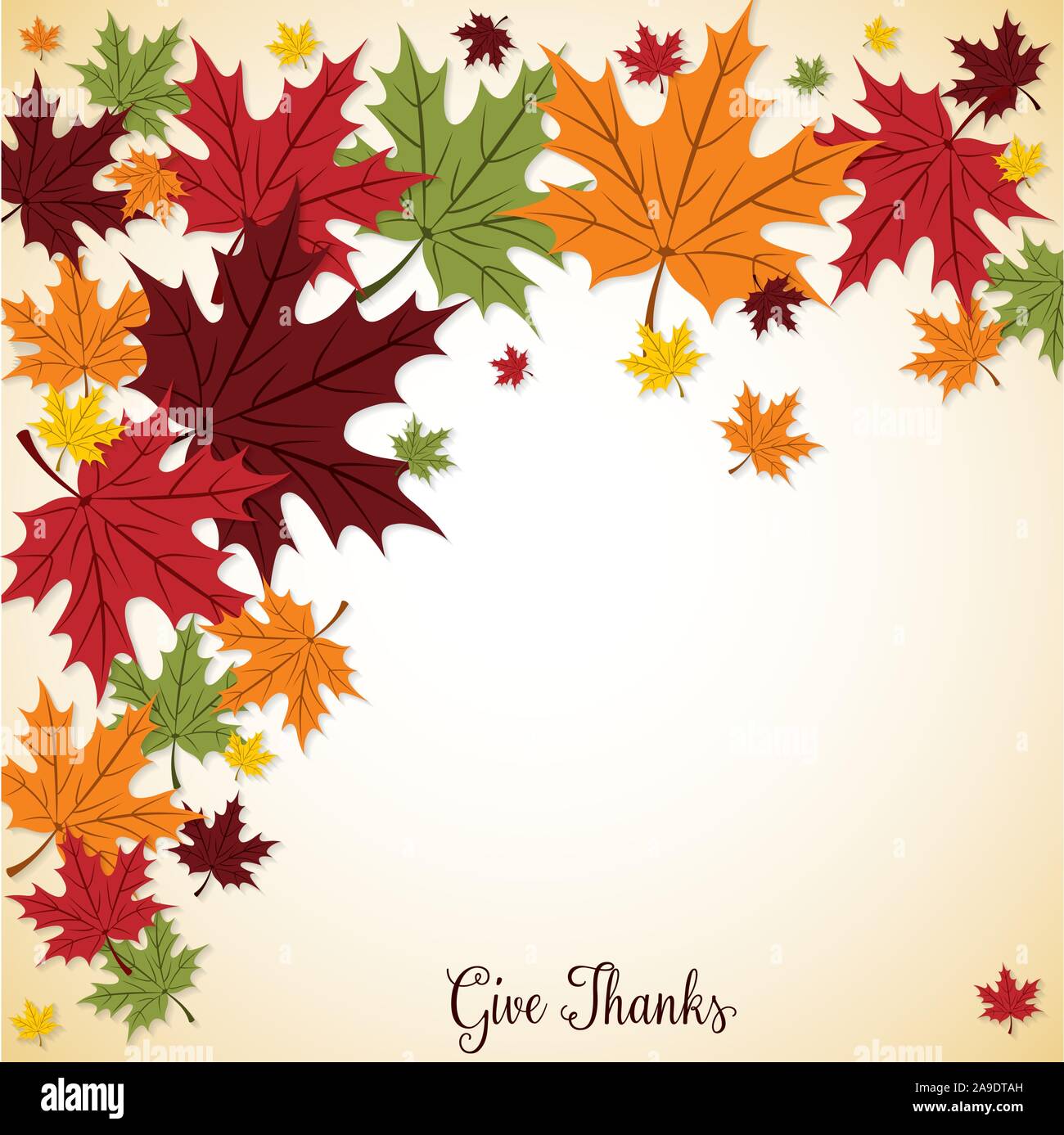 Fall Leaf Thanksgiving card in vector format Stock Vector Image & Art ...