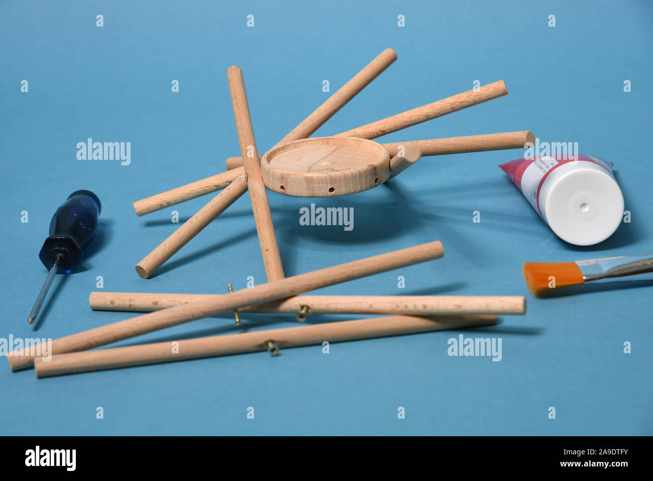 Making a wooden candlestick, step 4 Stock Photo - Alamy