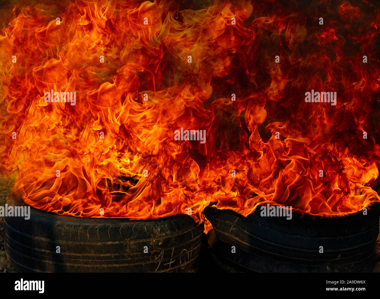 Fire flames burning red hot sparks Stock Photo - Alamy