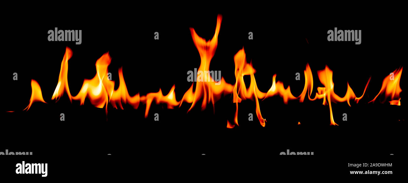 Fire flames on Abstract art black background, Burning red hot sparks ...