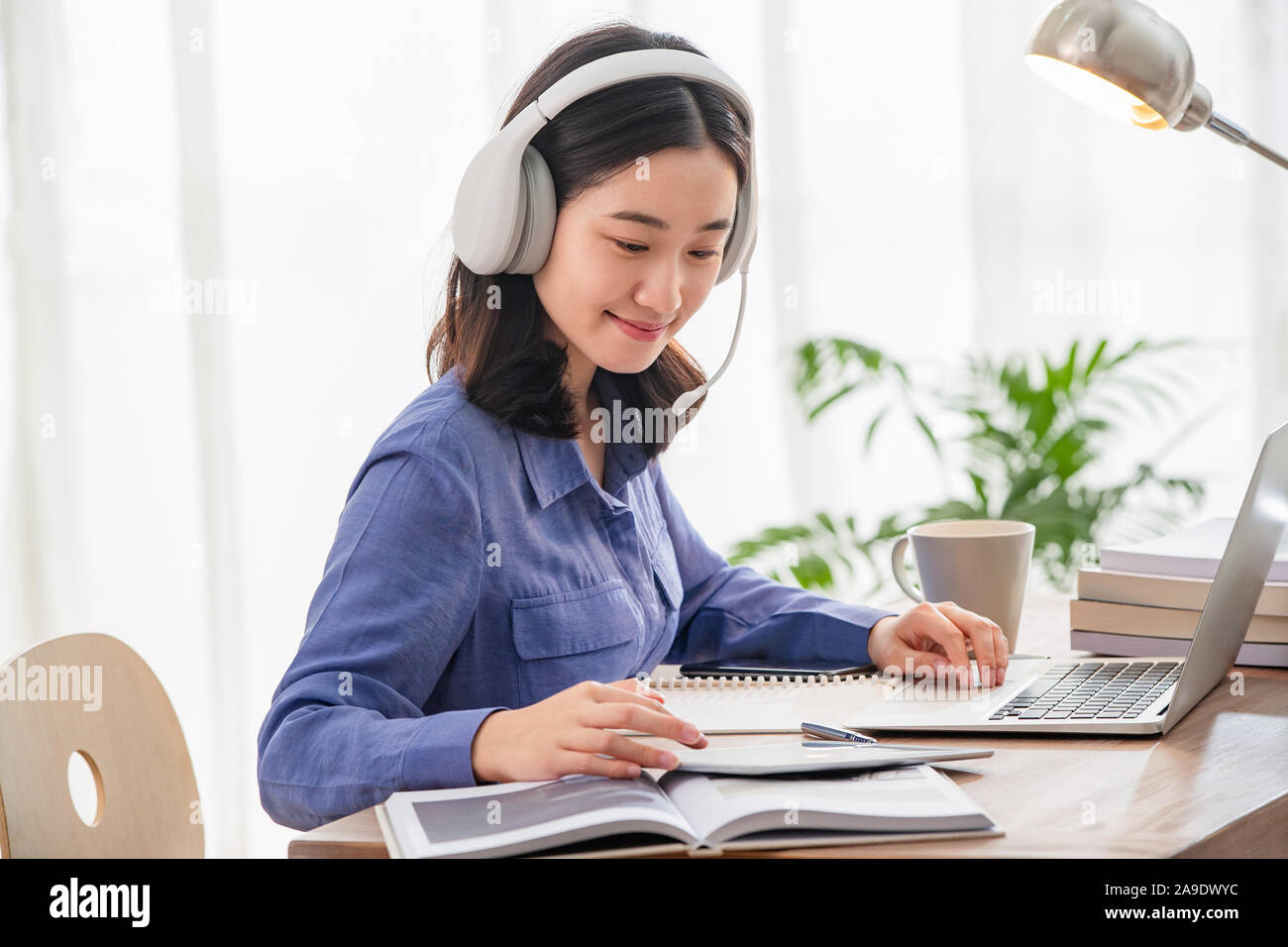 Young women online learning Stock Photo - Alamy