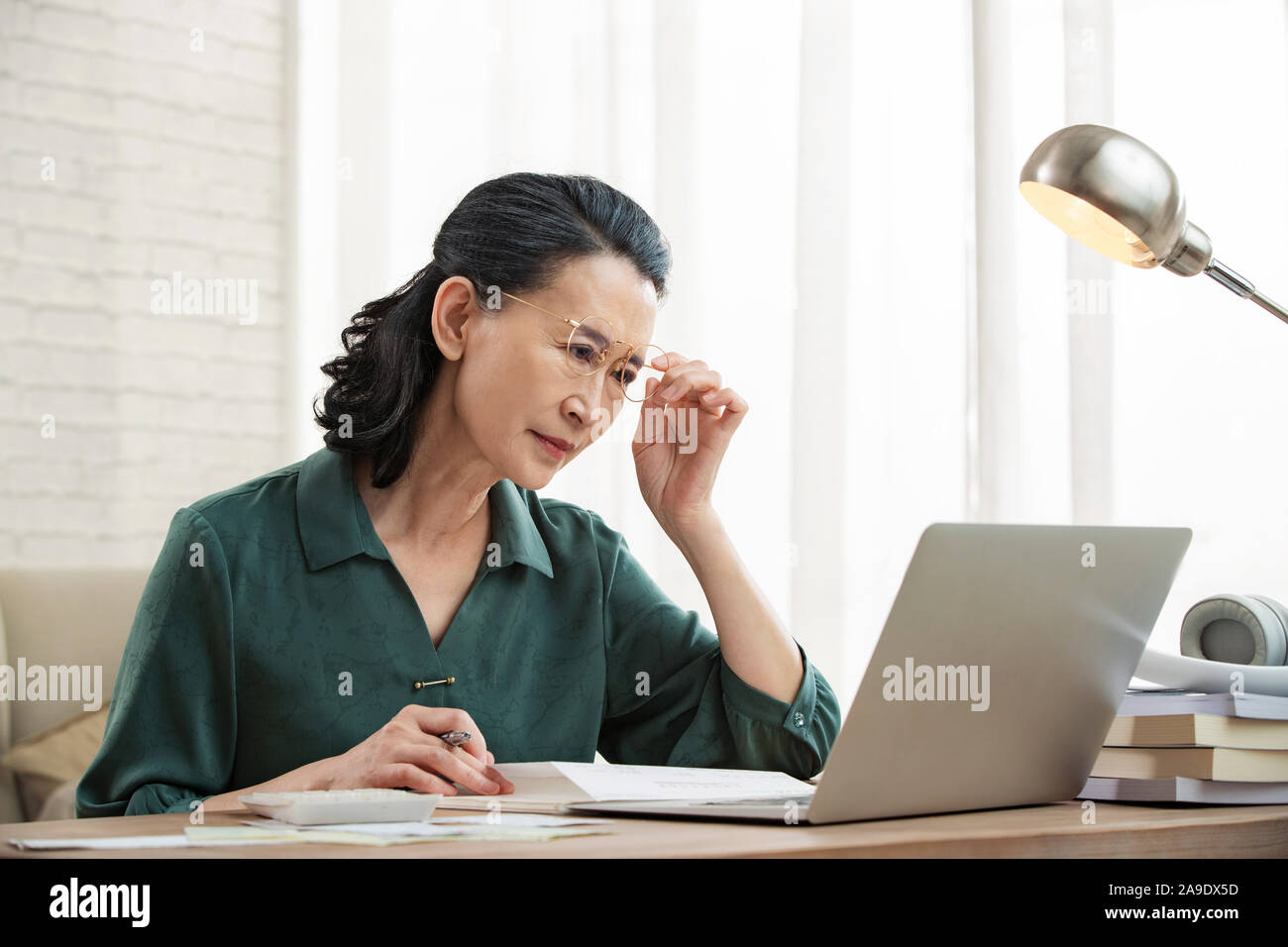 The elderly to use a computer Stock Photo - Alamy