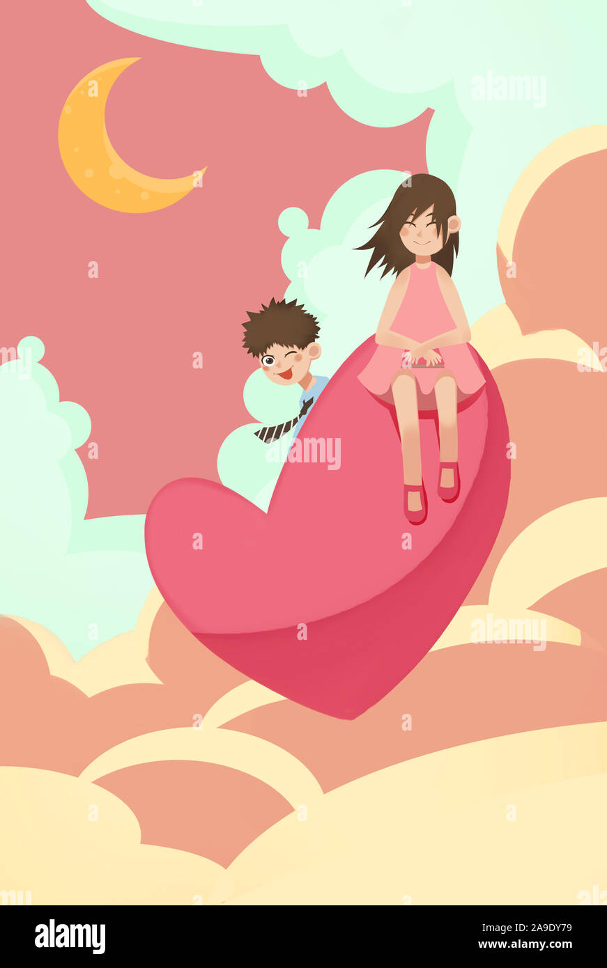 Chinese valentine's day illustrations Stock Photo - Alamy