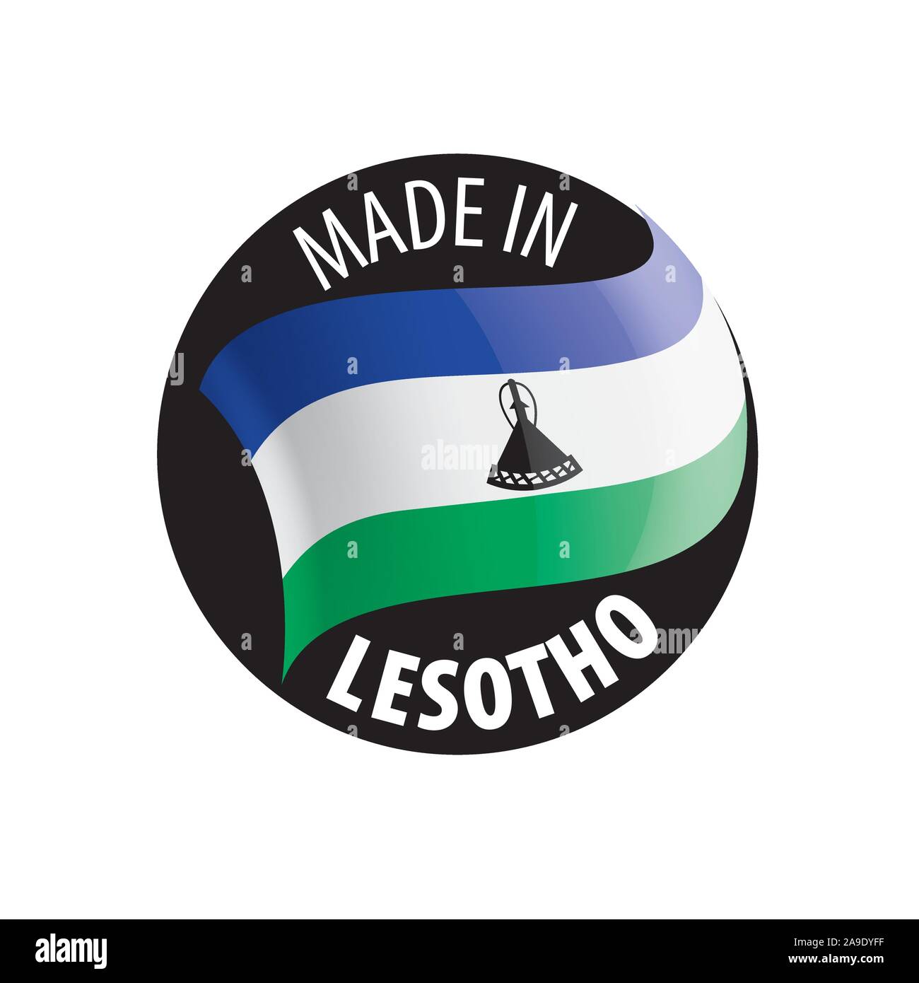 Lesotho flag, vector illustration on a white background Stock Vector ...