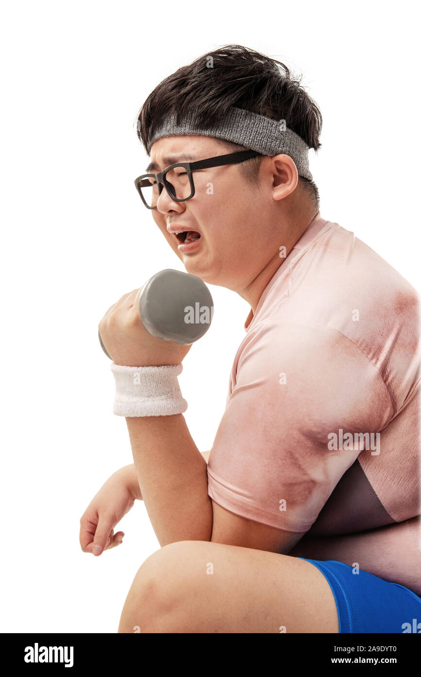 Small fat dumbbell fitness Stock Photo - Alamy